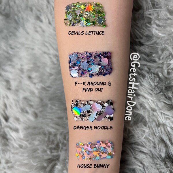 Middle Finger Silver Holographic Shape, Chunky, Confetti, Resin Fillers ...