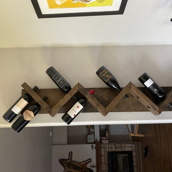 Zig Zag Wine Rack | the Ziggy Zag | Z Geometric Wall Mounted Rustic ...