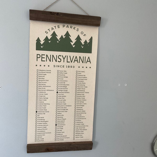 Pennsylvania State Park Checklist WITH Pen // Travel Pennsylvania ...