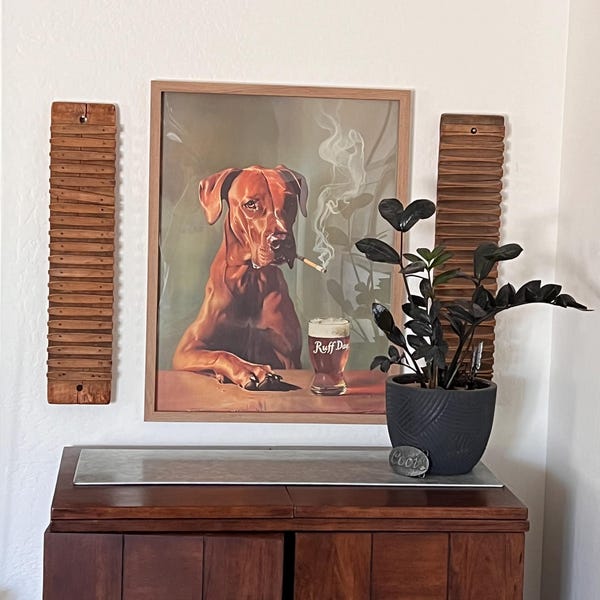 Ruff Day Funny Dog Print Vintage Beverage Poster Bar Wall Decor Retro ...