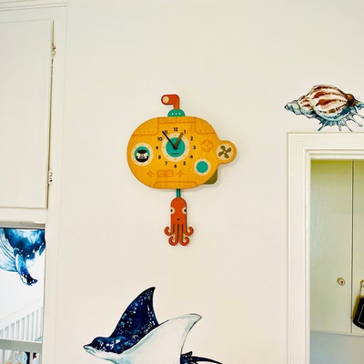 Rocket Pendulum Clock Kids Room Decor Gift for Newborns Nursery Decor ...