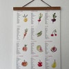 Seasonal Fruit and Veggie Calendar, Oversized Print, Kitchen Wall Decor ...