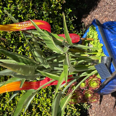 Hand Blown Glass Garden Leaf Art Handmade Teal Glass Leaf. - Etsy