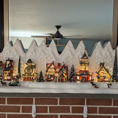 Christmas Village Display illuminated ski Slope Scene W - Etsy