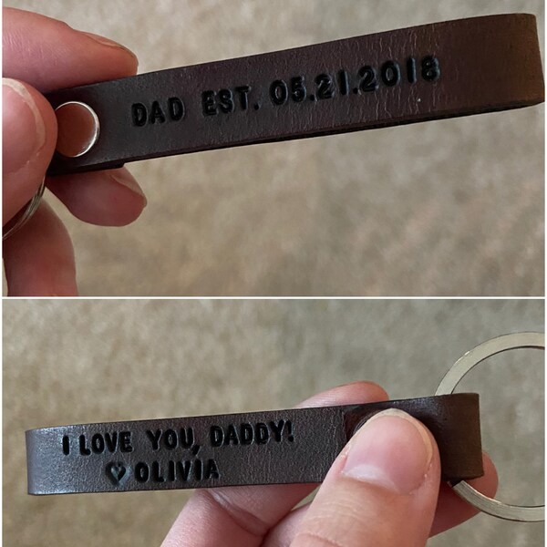 Personalized Leather Keychain Custom Leather Keychain Monogrammed ...