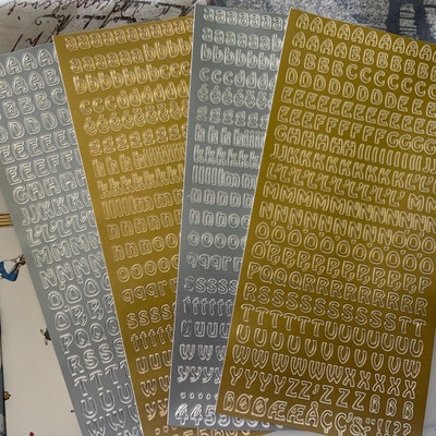 Mixed Italic Alphabet Letters Peel off Sticker Sheet for Card Making ...