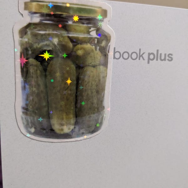 Holographic Sparkle Pickle Jar Vinyl Sticker - Funny Laptop Water ...