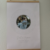 Custom Wedding Song Poster With Photo Framed Canvas Print, Personalized ...