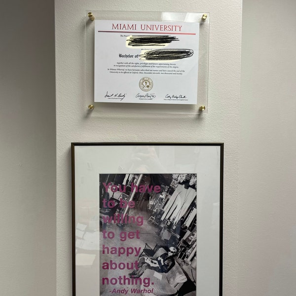 Acrylic Floating Frame: Diploma, Document, Photo - Custom Sizes - Etsy