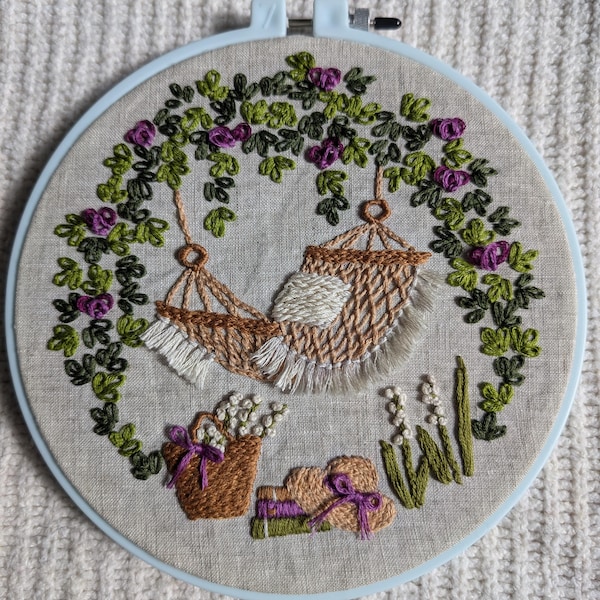 Monogram 'E' Embroidery PDF Pattern - Digital Embroidery Flower Design ...