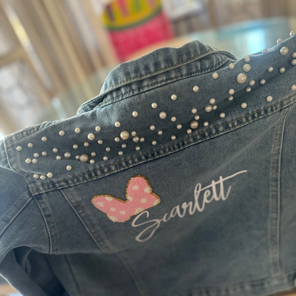Personalized Kids Denim Jacket, Custom Toddler Jean Jacket, Flower Girl ...