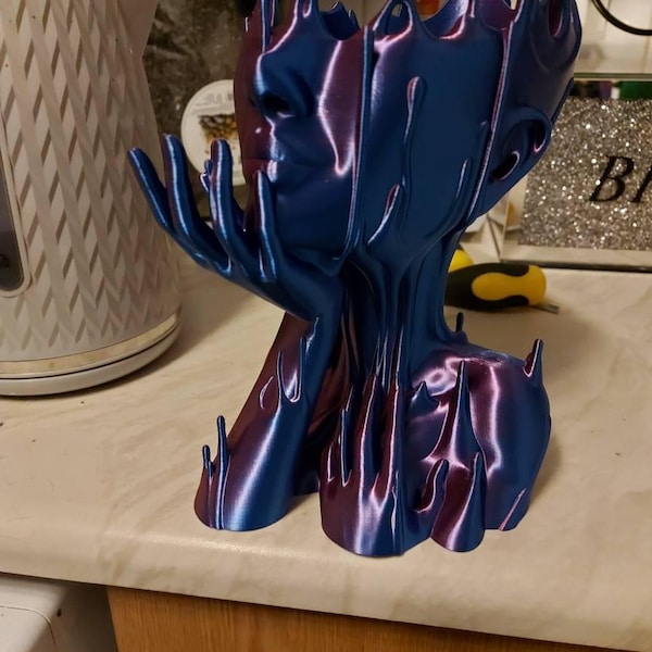 Head Planter, Melted Head Plant Pot, Artistic Planter for Indoor Plants ...