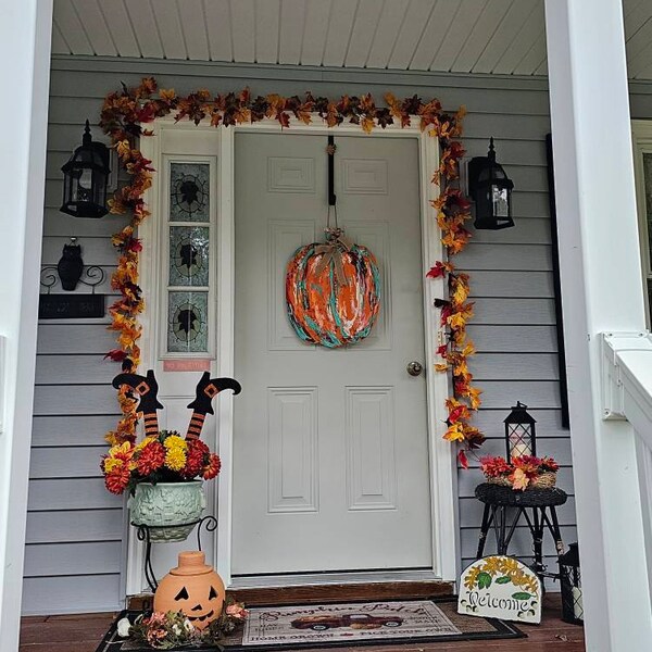 Fall Wooden Door Hanger | Pumpkin Stacked Door Hanger | Fall Decor ...