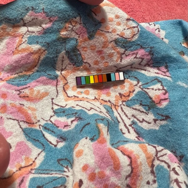 Progress Rainbow Baton Pin Minimalist Pride Flag Accessory Gay Bisexual ...