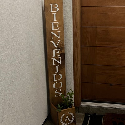 Welcome Sign Plant Box Wooden Porch Sign Home Planter Sign 49 High - Etsy