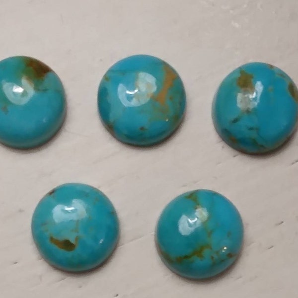 10 Pieces Blue Mohave Turquoise Round Shape Loose Smooth Polished ...