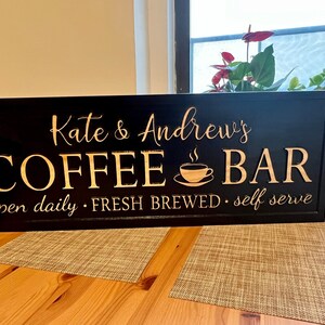 Personalized Coffee Bar Sign Custom Coffee Name Sign Home Kitchen Decor ...