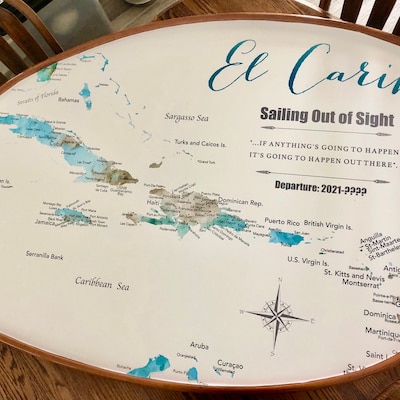 Custom Caribbean Map, Incl Optional Personalized Title and Legend ...