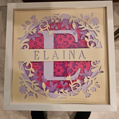 3D Flower Split Monogram A-Z Shadow Box, Alphabet Family Name SVG ...