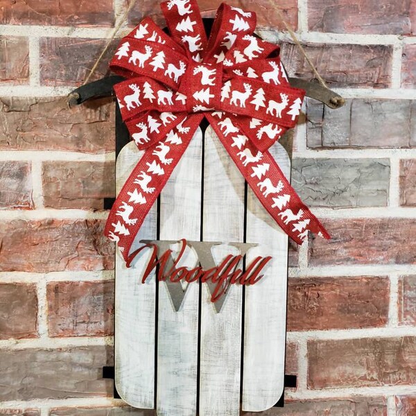 Runner Sled Holiday Layered Sign Base Hanging Vintage Style Decor ...