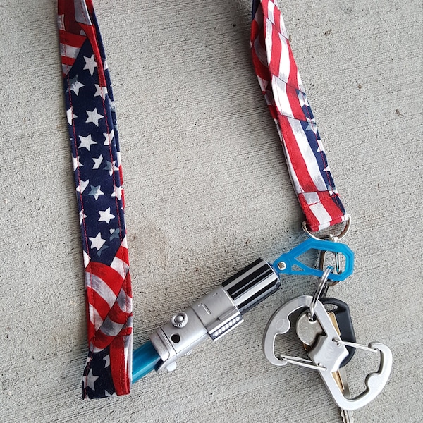 USA Flag Lanyard With Optional Key Fob / Patriotic Key Holder ...