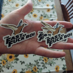 Im Fast as F Boi Blue Wing Teal Duck Sticker - Etsy