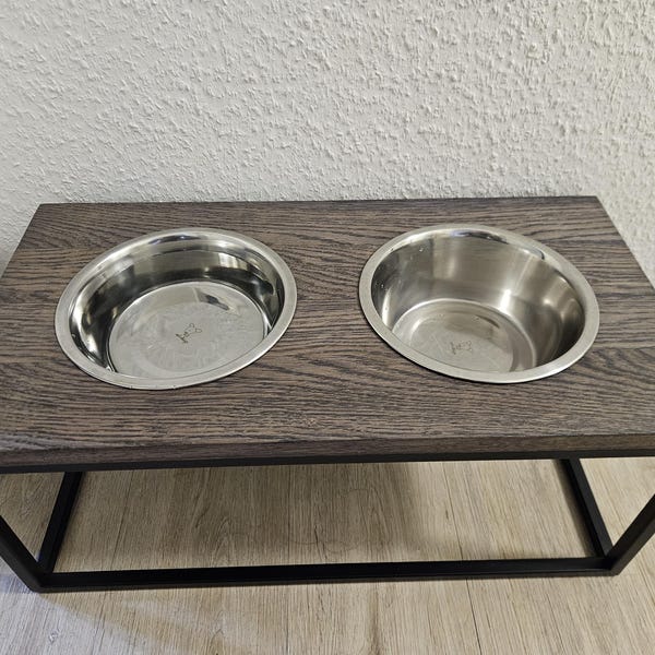 EXTRA LARGE Double Elevated Dog Food Stand 35cm Height BILAR Pet Feeder ...