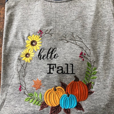 Fall Wreath Embroidery Design - Etsy