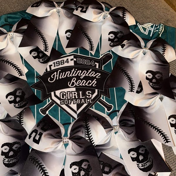 Softball Bow With Number | Softball Bows | Custom Softball Bows ...