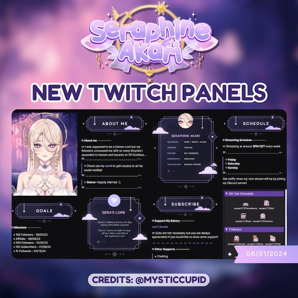 Starry Dreams Overlay Pack (vtuber and Non Vtuber Versions) | Celestial ...