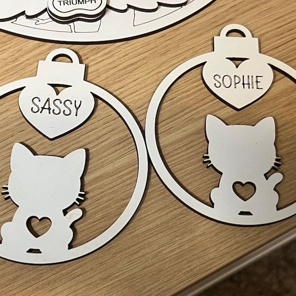 Cat Christmas Ornament SVG, Pet Christmas Ornament, Christmas Tree ...