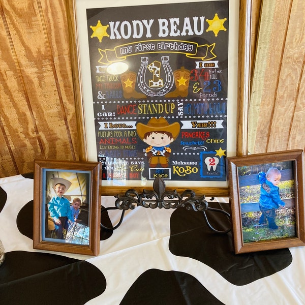 Cowboy Birthday Chalkboard, Boy Birthday Poster, Cowboy Birthday ...