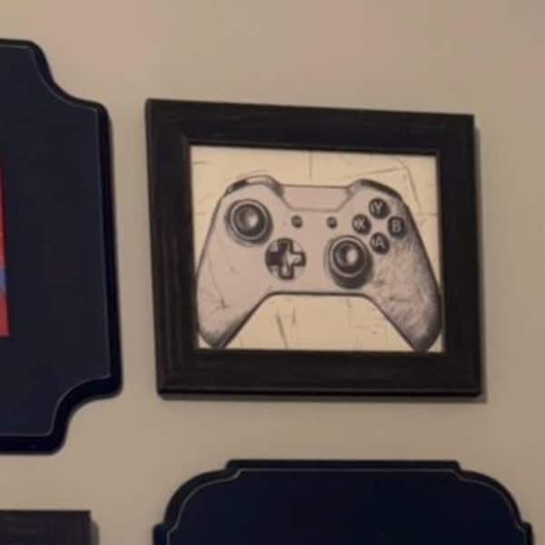 Blueprint Gaming Wall Art Prints, Set of 3 Sketched Gaming Prints ...