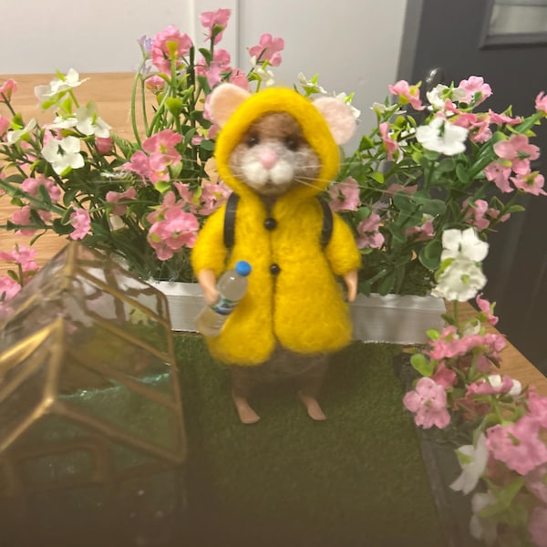 Handmade Needle Felted Gift Hiking Mouse: "stuart" With Backpack & Map ...
