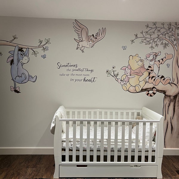 Winnie the Pooh and Friends on Tree With Quote Nursery Wall Decal ...