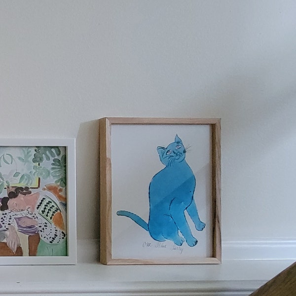 Andy Warhol One Blue Cat Pop Art Poster, Andy Warhol Blue Cat Print ...