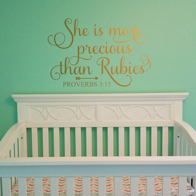 She is More Precious Decal Than Rubies Wall Decal Vinyl Decor Nursery ...