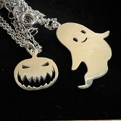 925K Sterling Silver Ghost Necklace, Halloween Necklace Gift, Dainty ...