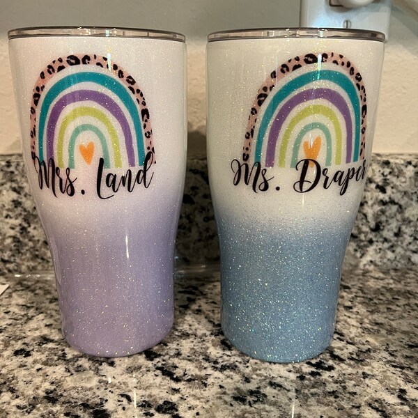 Teacher Tumbler, Teacher Appreciation, Teacher Cup, Teacher Glitter Cup ...