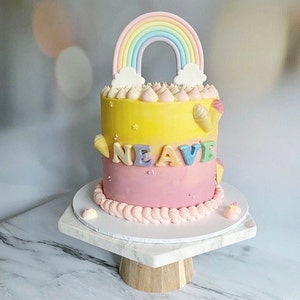 Edible Rainbow Cake Topper Decoration Plus 24 Stars Sugar | Etsy