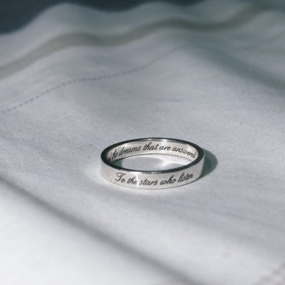 Personalized 3mm Sterling Silver Ring, Inside Engraved Ring, Secret ...