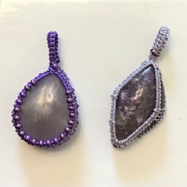 TUTORIAL Macrame Stone Wrapping / Macrame Stone Tying / Knotty Knotty ...