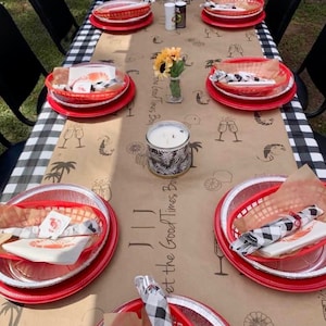 Barbecue Party Table Runner, Personalized With Your Name or Logo - Etsy