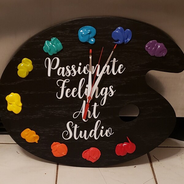 Personalized Art Palette Studio Sign or Wall Hanging With Quote or ...