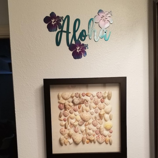 Aloha Hibiscus Wall Accent, Beach Decor, Beach House Decor, Bathroom ...