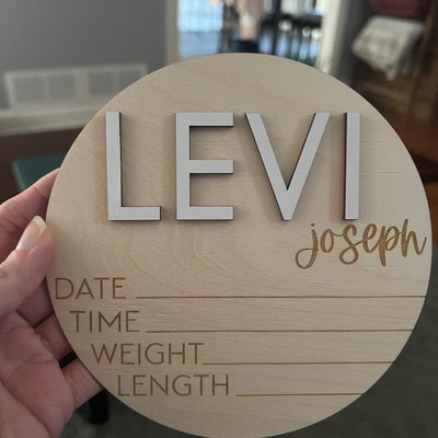 Baby Announcement Sign With Engraved Birth Stats Wood Sign for Name ...