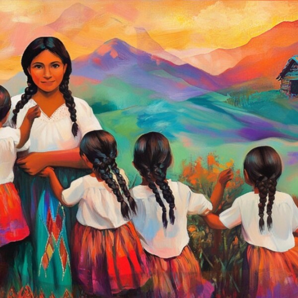 Sisters Art 18" X 18" El Salvador / Museum Quality Print / Latin ...