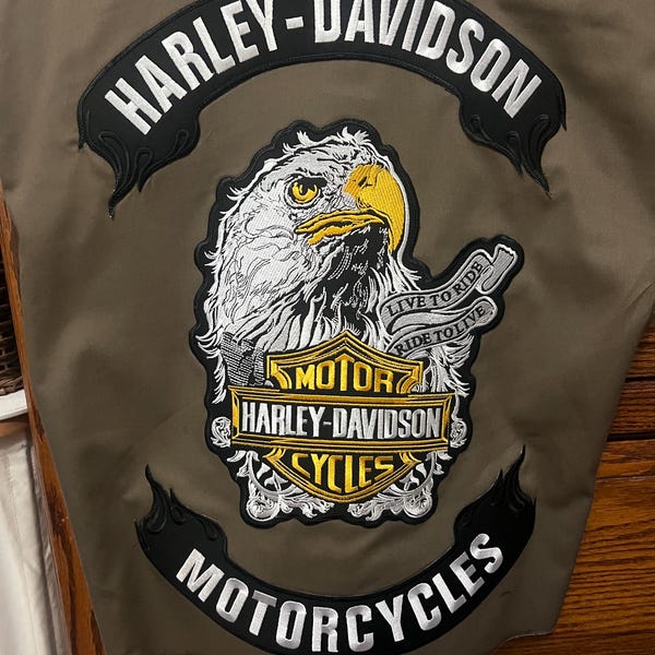 Harley Davidson Motorcycle Eagle Embroidery Patches for Motorbike ...