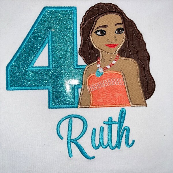 Hawaiian Princess Applique Embroidery Design, Hawaiian Girl Applique ...