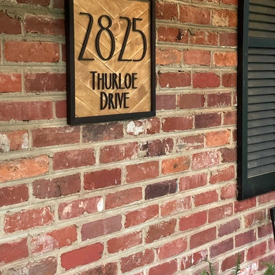 Square House Address Sign, Horizontal or Vertical Shapes With Street or ...